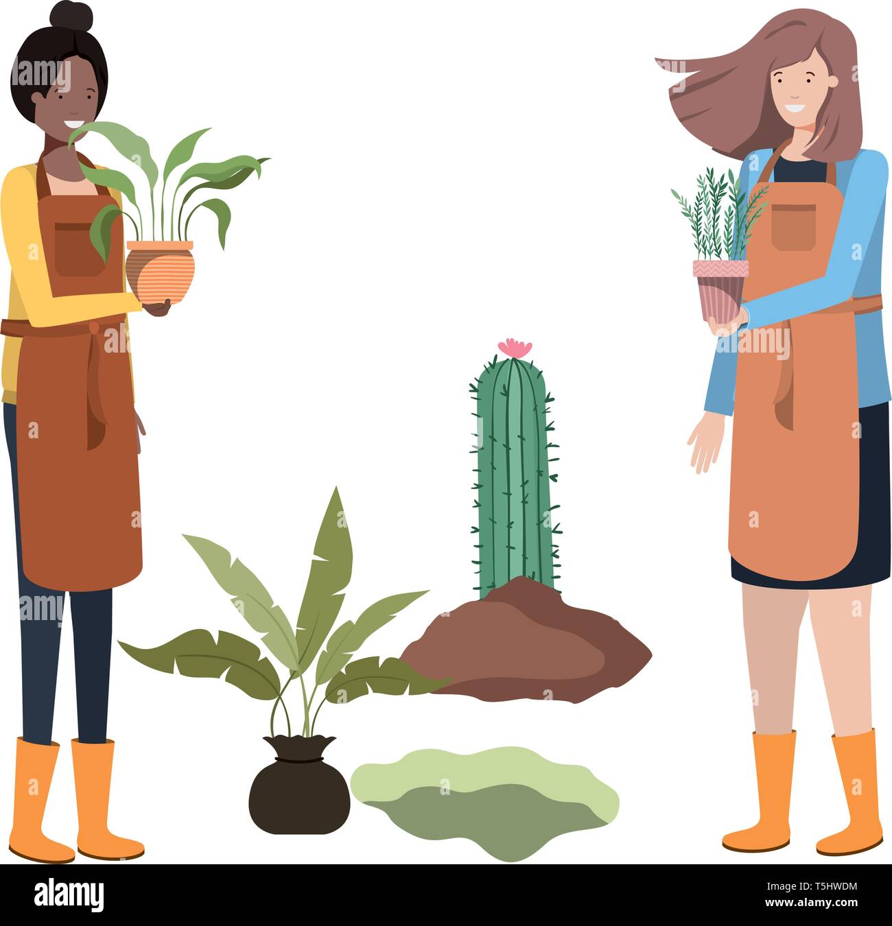 women with trees to plant avatar character Stock Vector Image & Art - Alamy