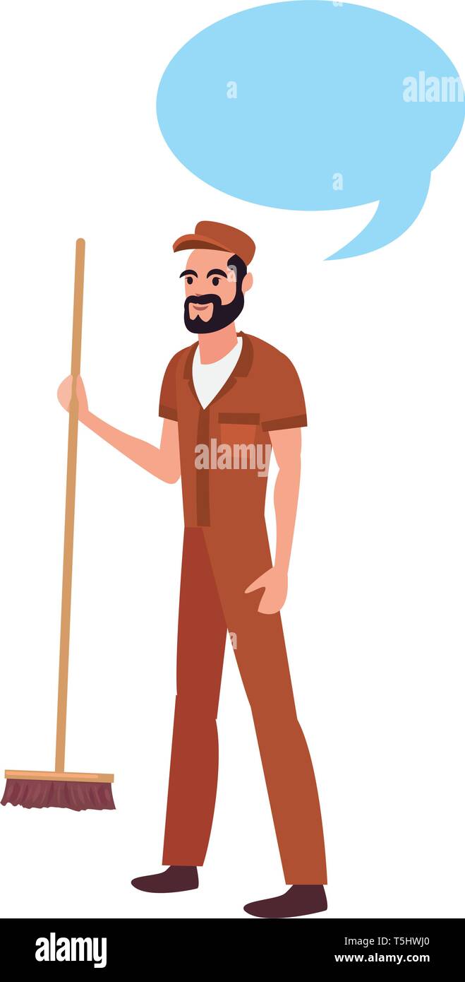 street sweeper profession labour day vector illustration design Stock ...
