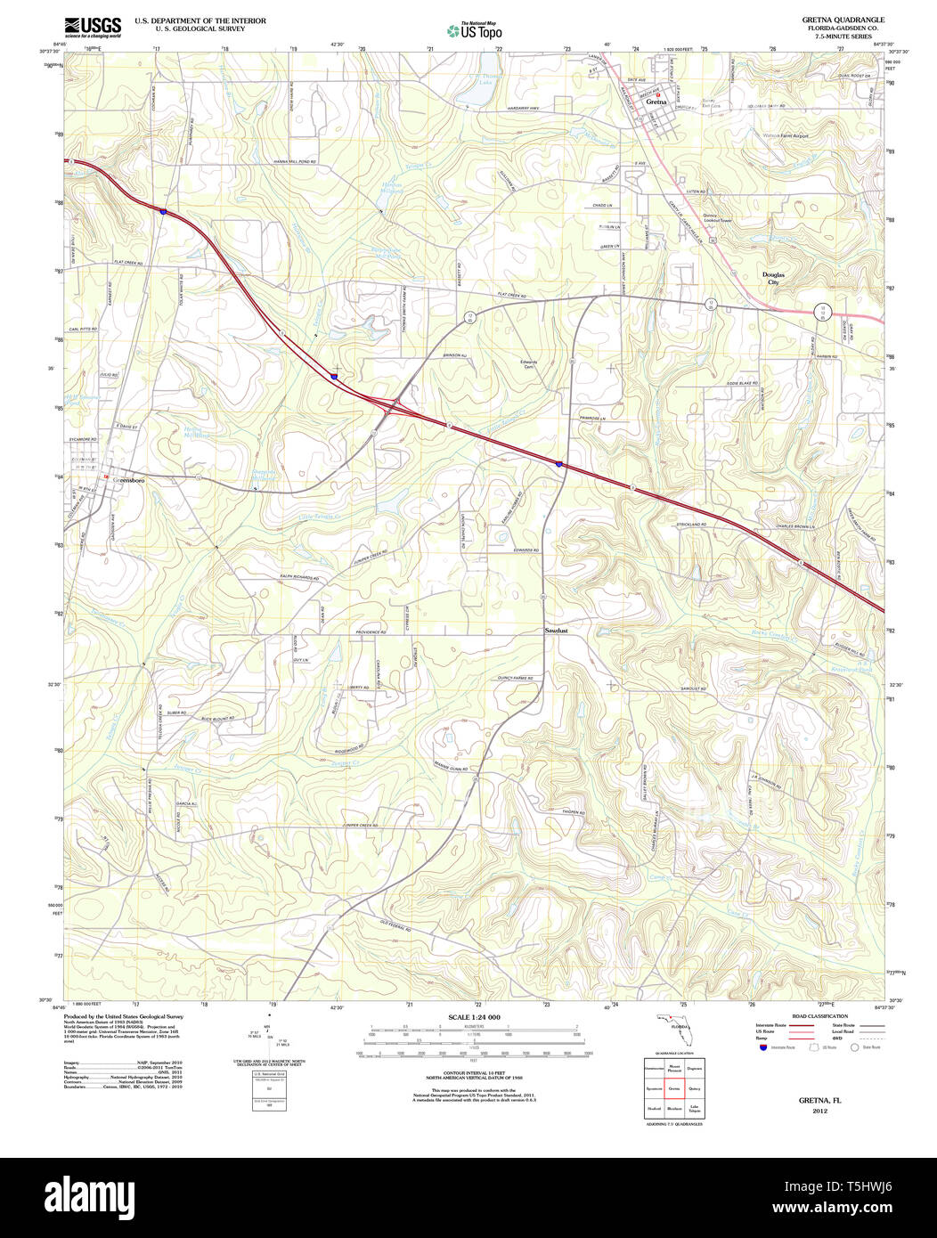 Map of gretna hi-res stock photography and images - Alamy