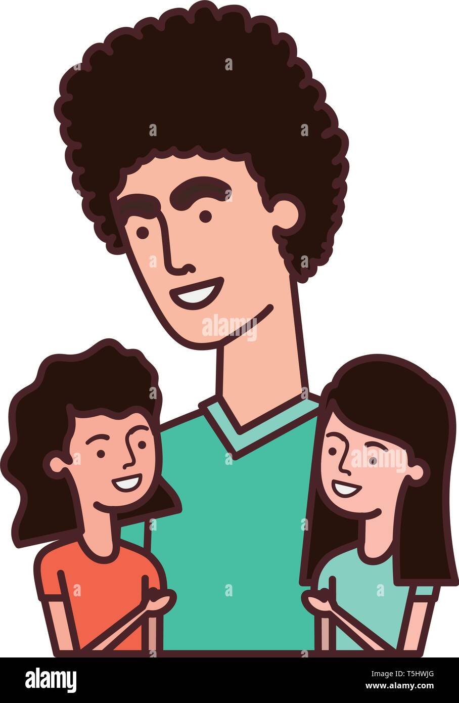 father with children avatar character Stock Vector Image & Art - Alamy