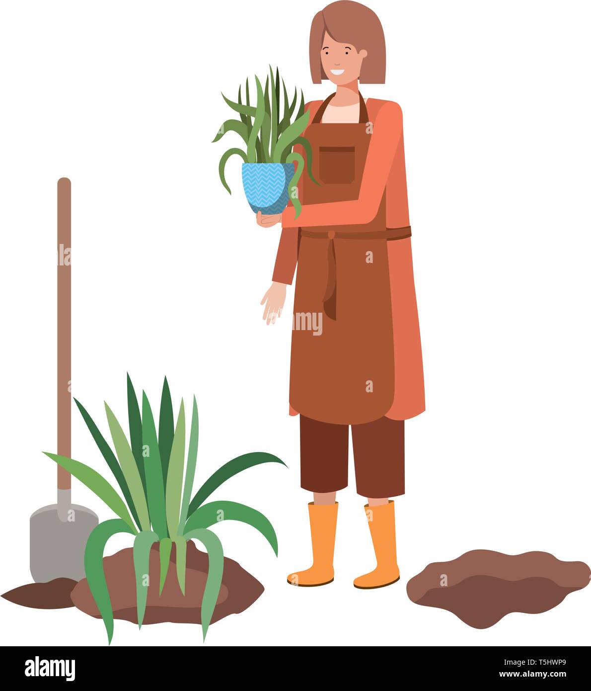 woman with tree to plant avatar character Stock Vector Image & Art - Alamy