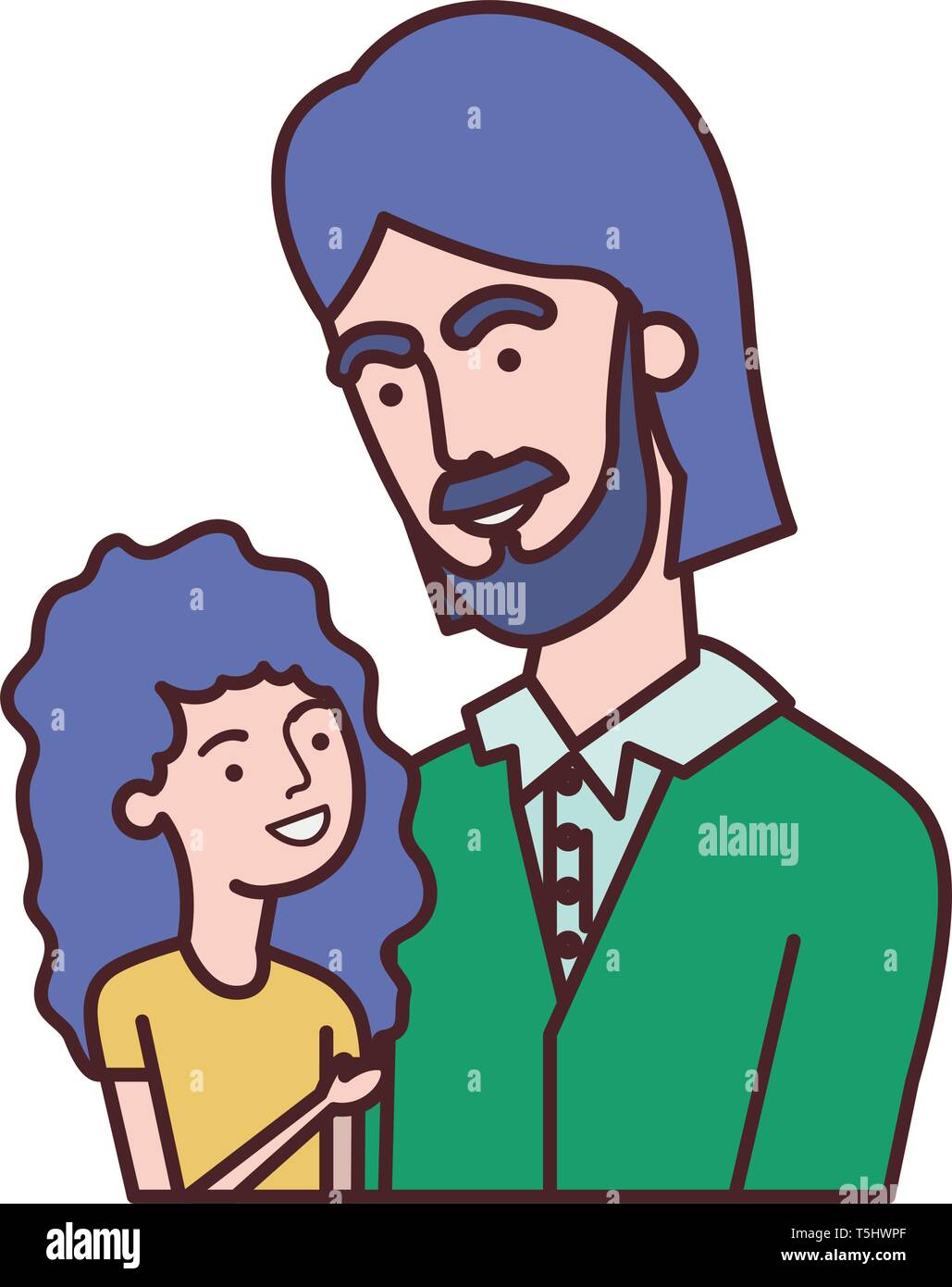 father with daughter avatar character Stock Vector Image & Art - Alamy