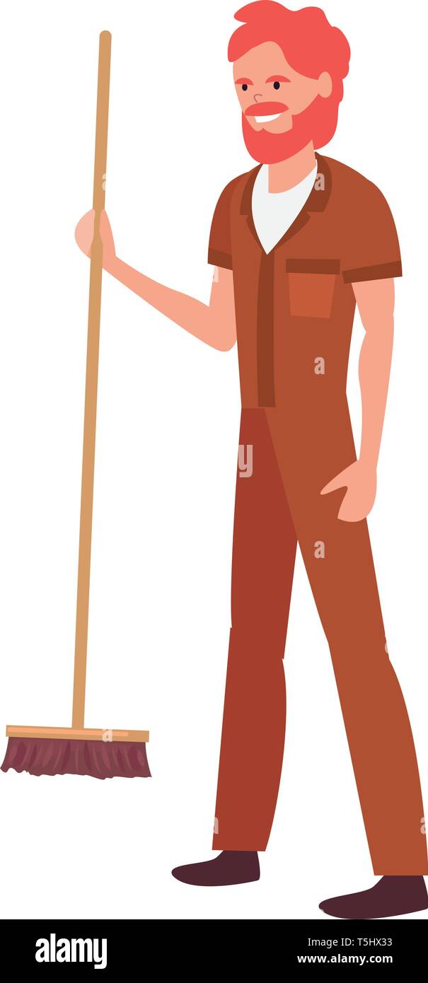 street sweeper profession labour day vector illustration design Stock ...