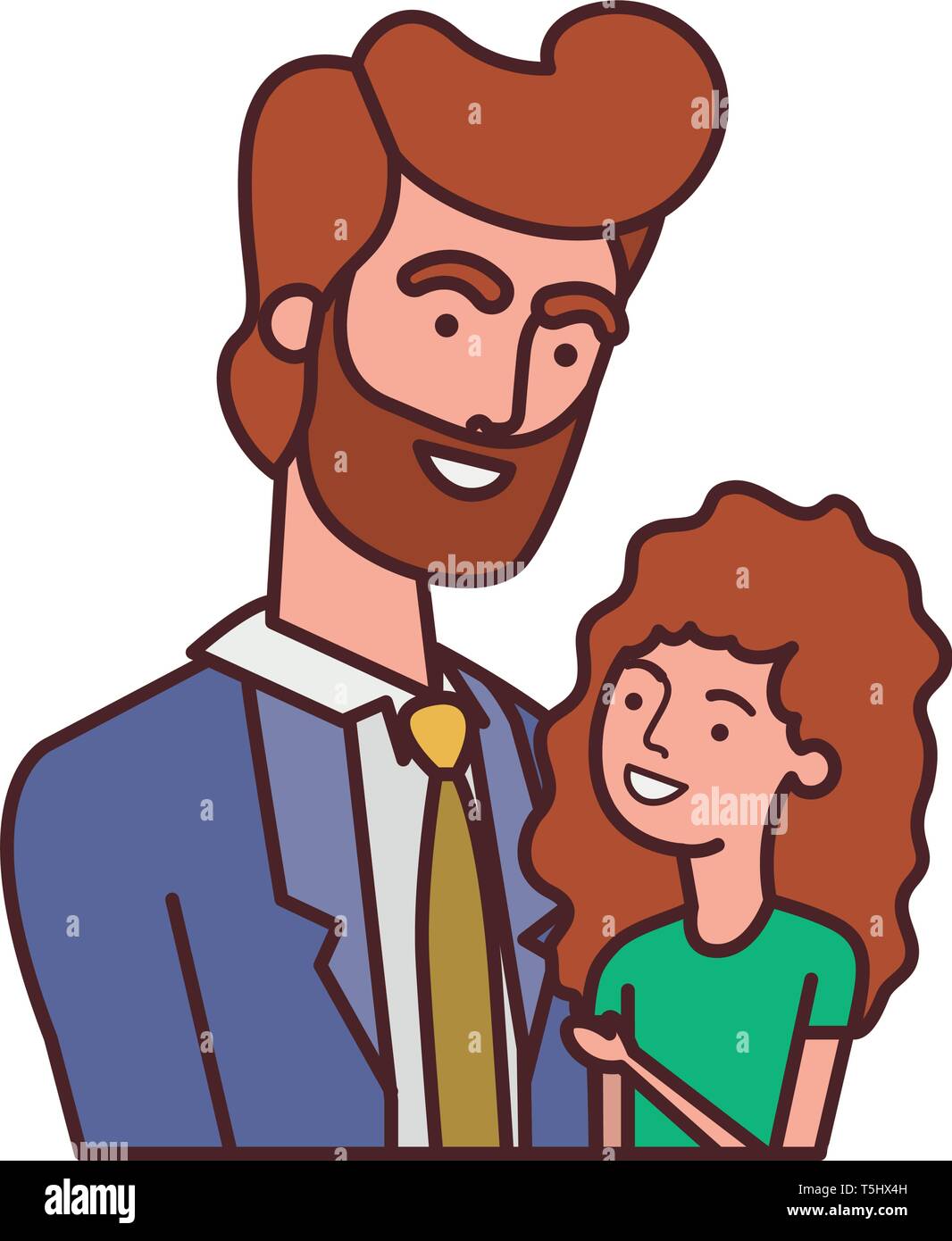 father with daughter avatar character Stock Vector Image & Art - Alamy