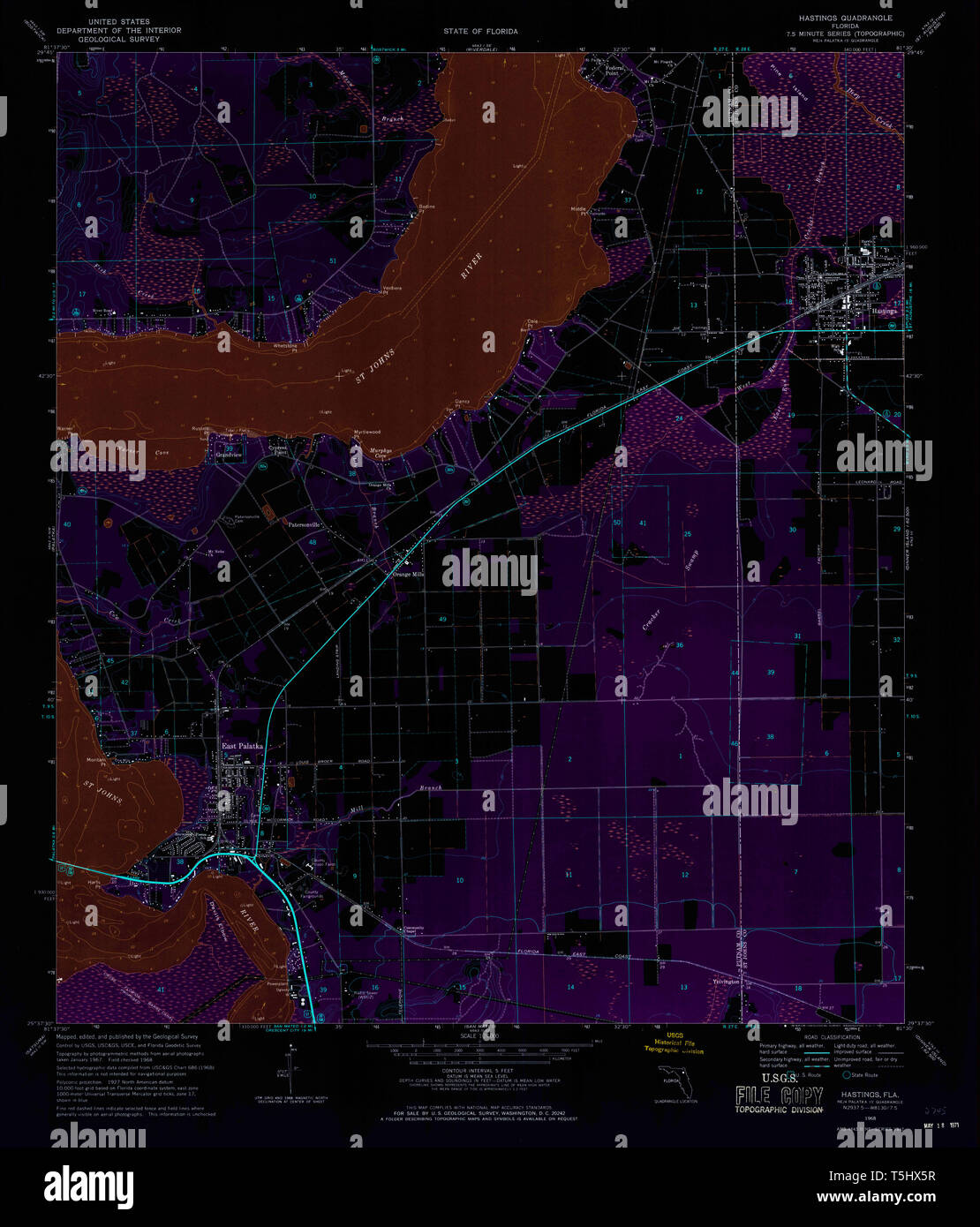 Hastings florida map hi-res stock photography and images - Alamy