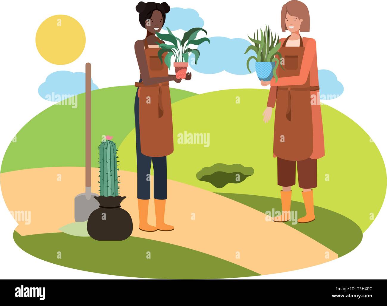 Trees planter Stock Vector Images - Alamy