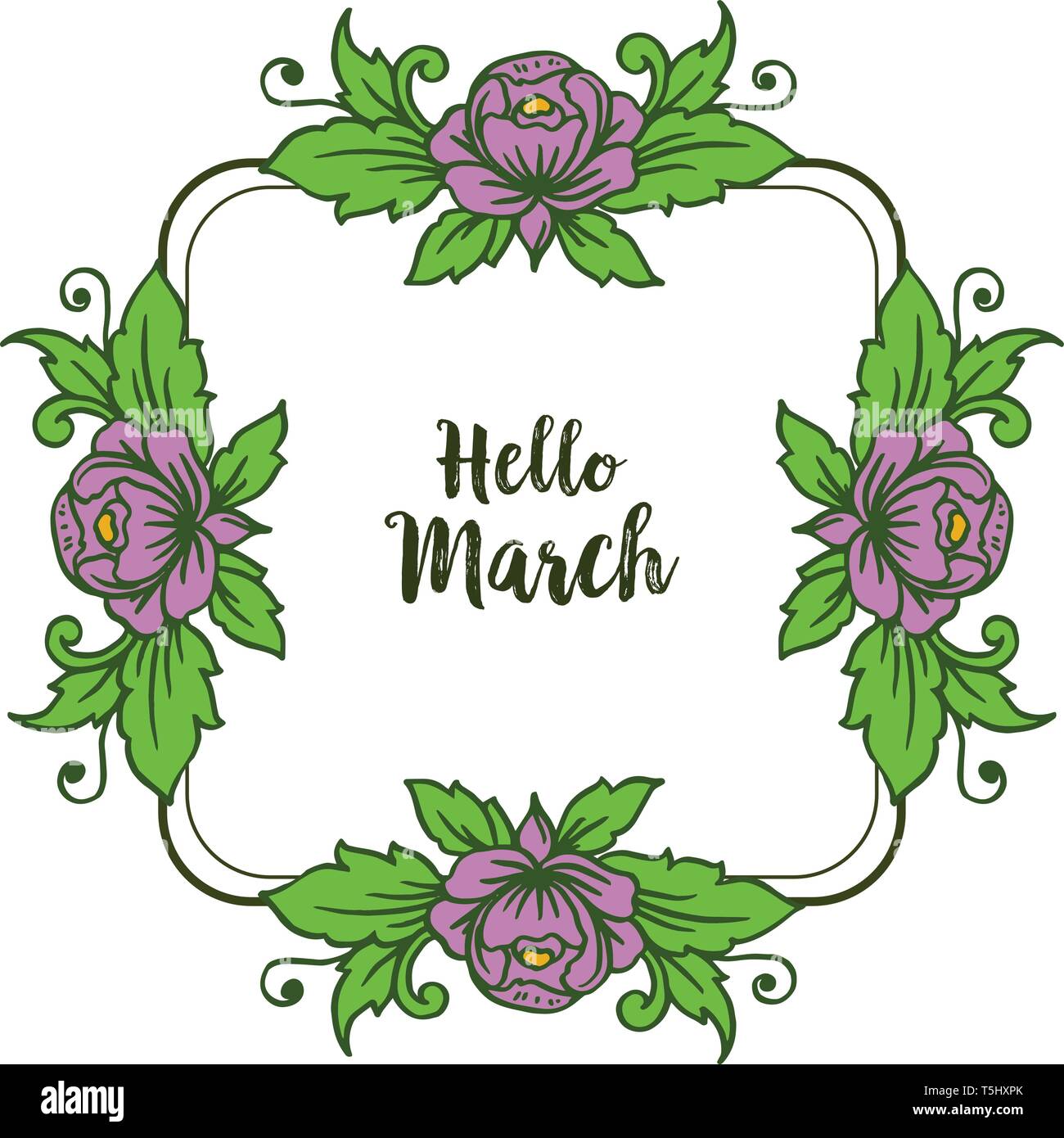 Vector illustration various of drawing flower frame for greeting card ...