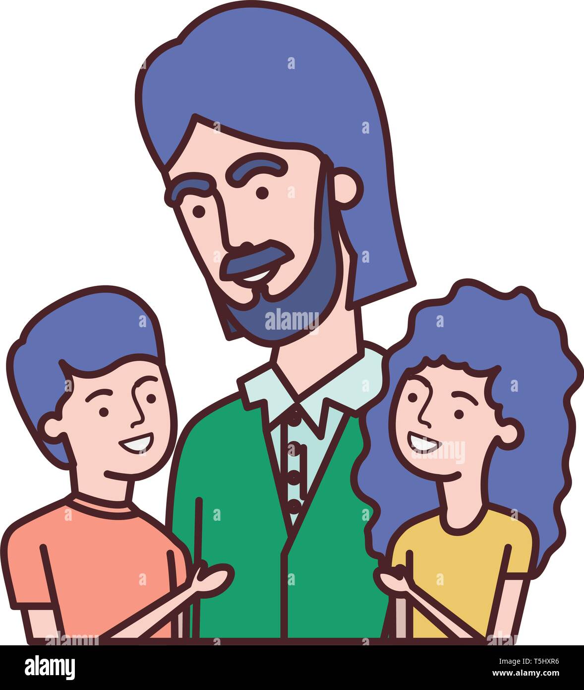 Children adults friends enjoying Stock Vector Images - Alamy