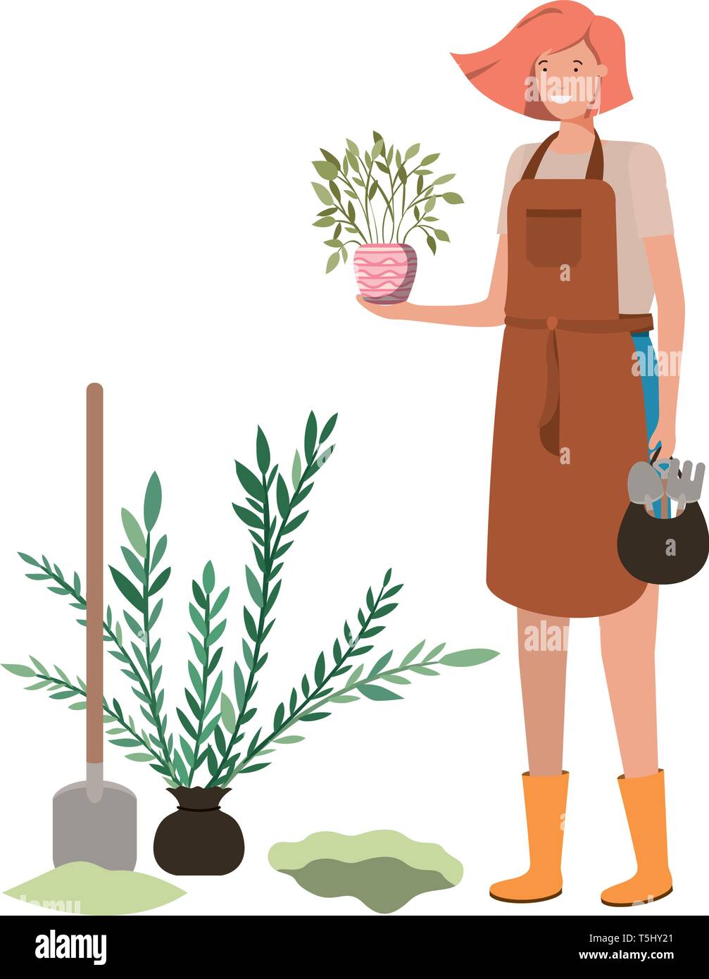 woman with tree to plant avatar character Stock Vector Image & Art - Alamy