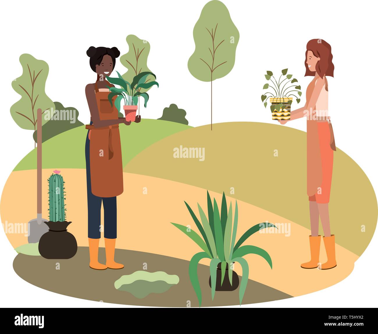 Women in nature conservation Stock Vector Images - Alamy