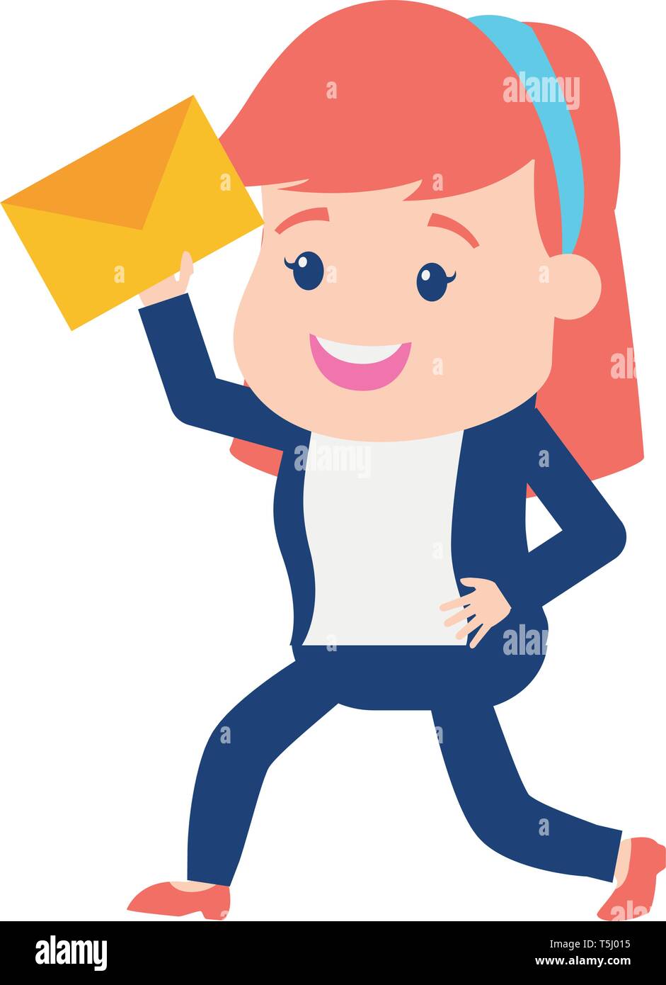 woman with mail envelope Stock Vector Image & Art - Alamy