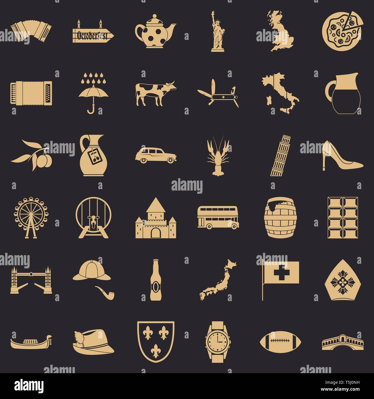 Tourist attraction icons set, simple style Stock Vector Image & Art - Alamy