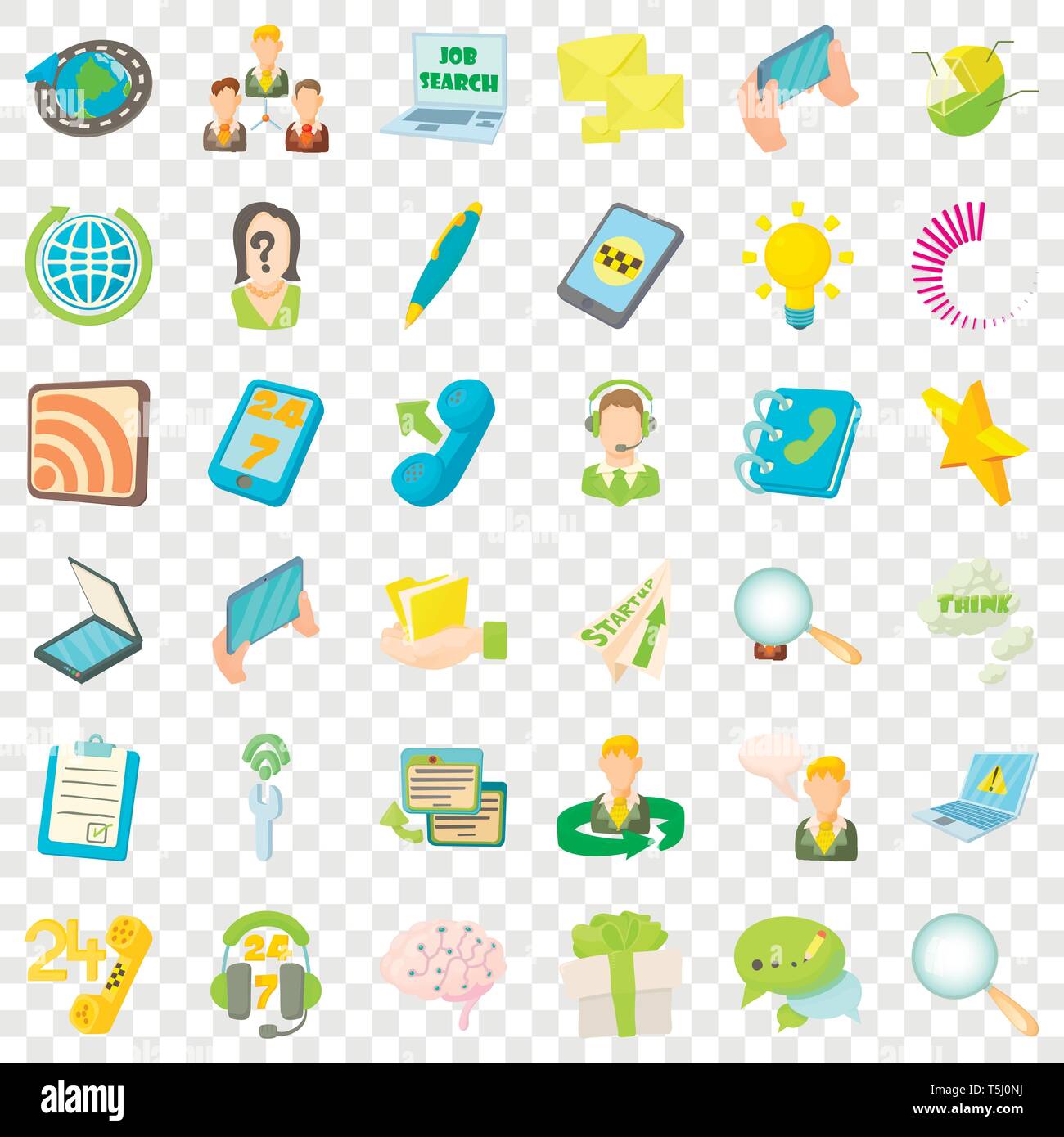 Talking us icons set, cartoon style Stock Vector Image & Art - Alamy