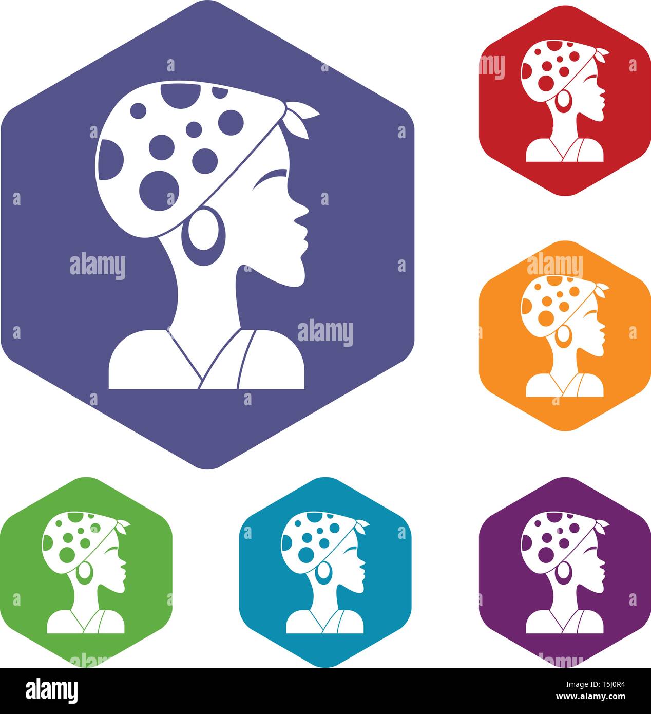 African woman icons vector hexahedron Stock Vector Image & Art - Alamy