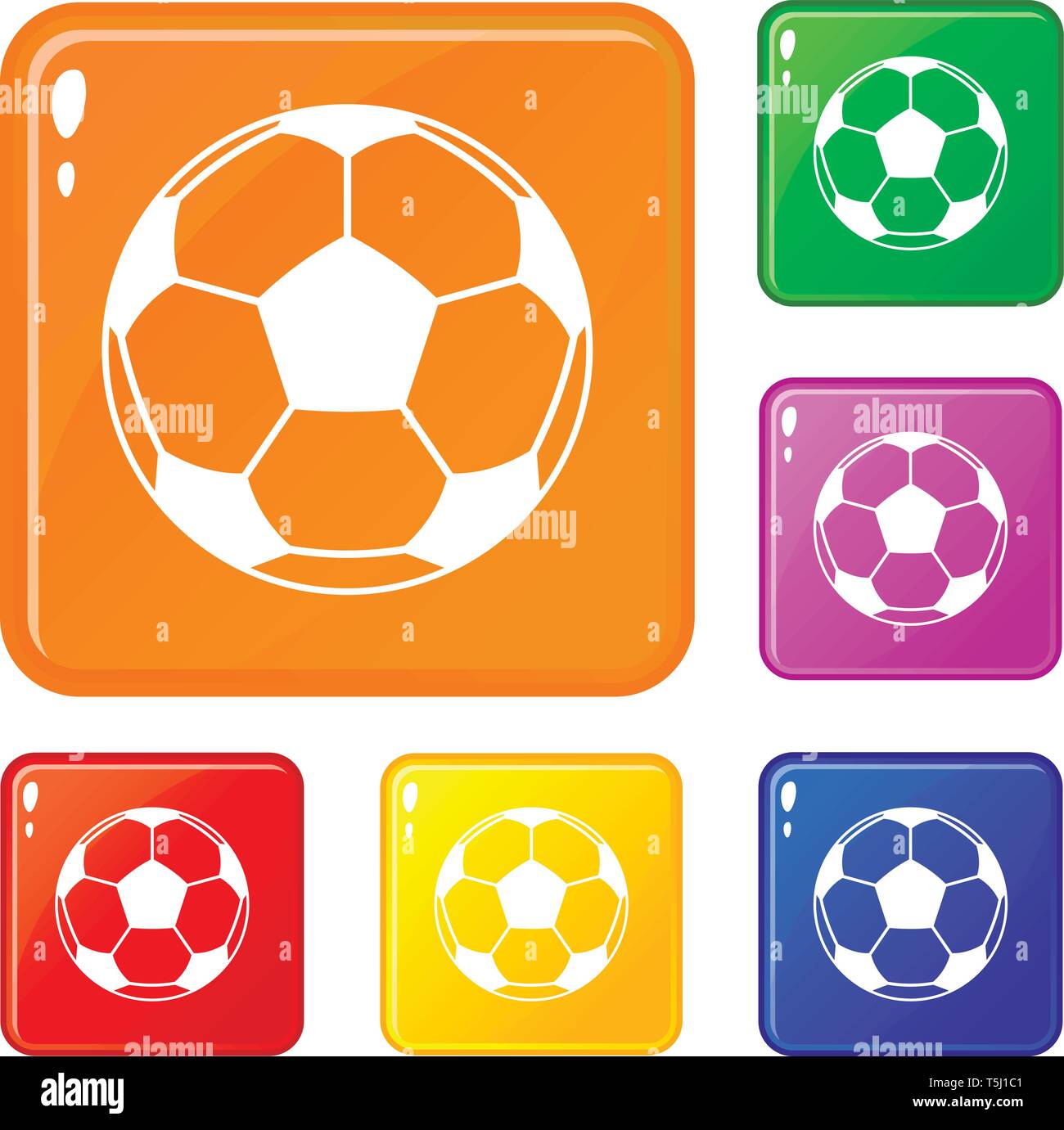 Football or soccer ball icons set vector color Stock Vector Image & Art ...