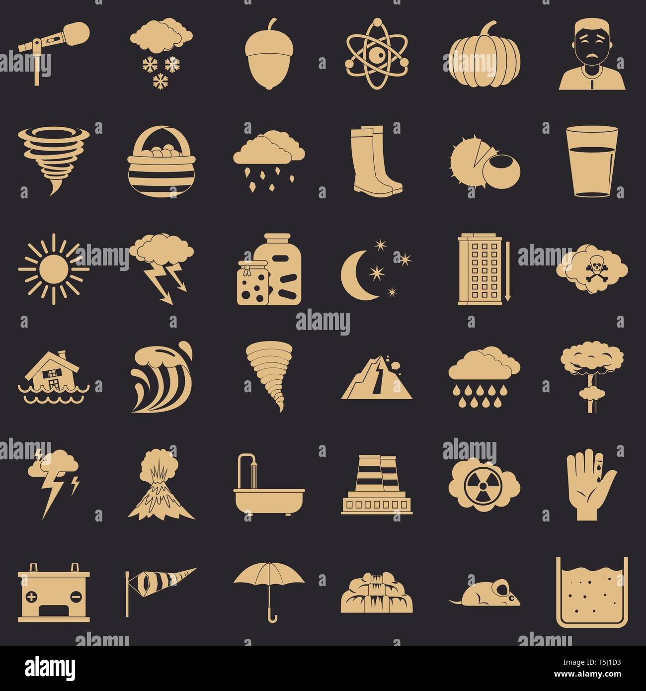 Tornado icons set, simple style Stock Vector Image & Art - Alamy