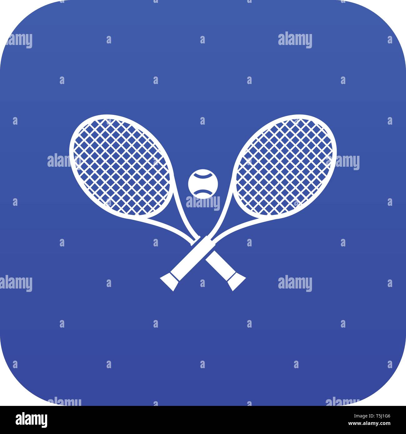 Crossed tennis rackets and ball icon digital blue Stock Vector Image ...