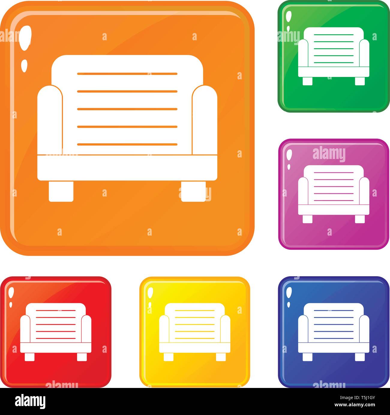 Armchair icons set vector color Stock Vector Image & Art - Alamy