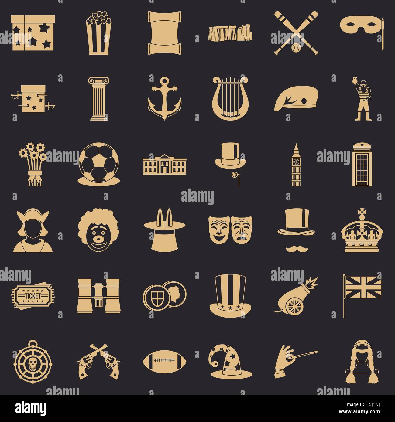 Cirque icons set, simple style Stock Vector Image & Art - Alamy