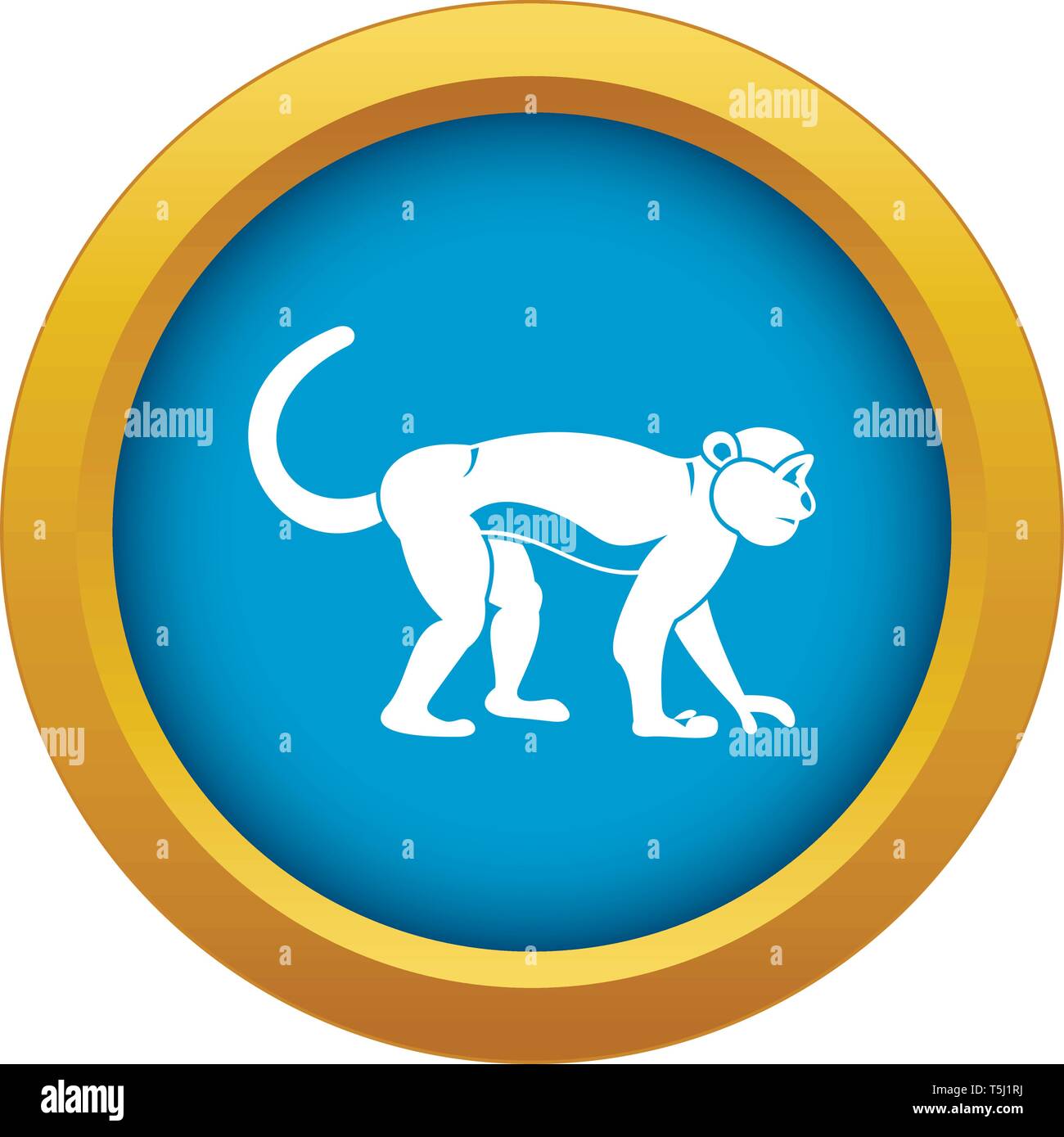 Macaque icon blue vector isolated Stock Vector Image & Art - Alamy