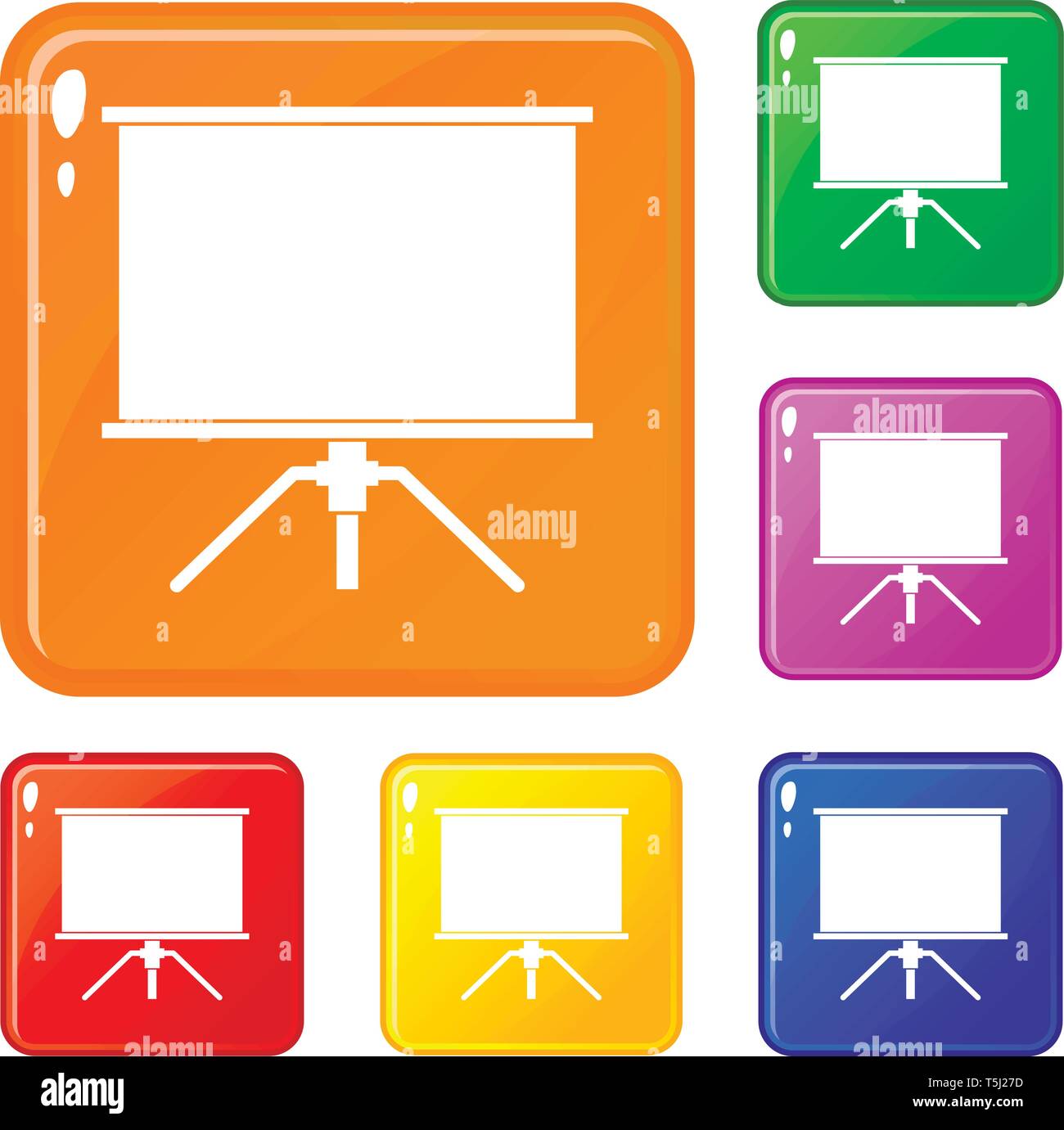 Blank projection screen icons set vector color Stock Vector Image & Art ...