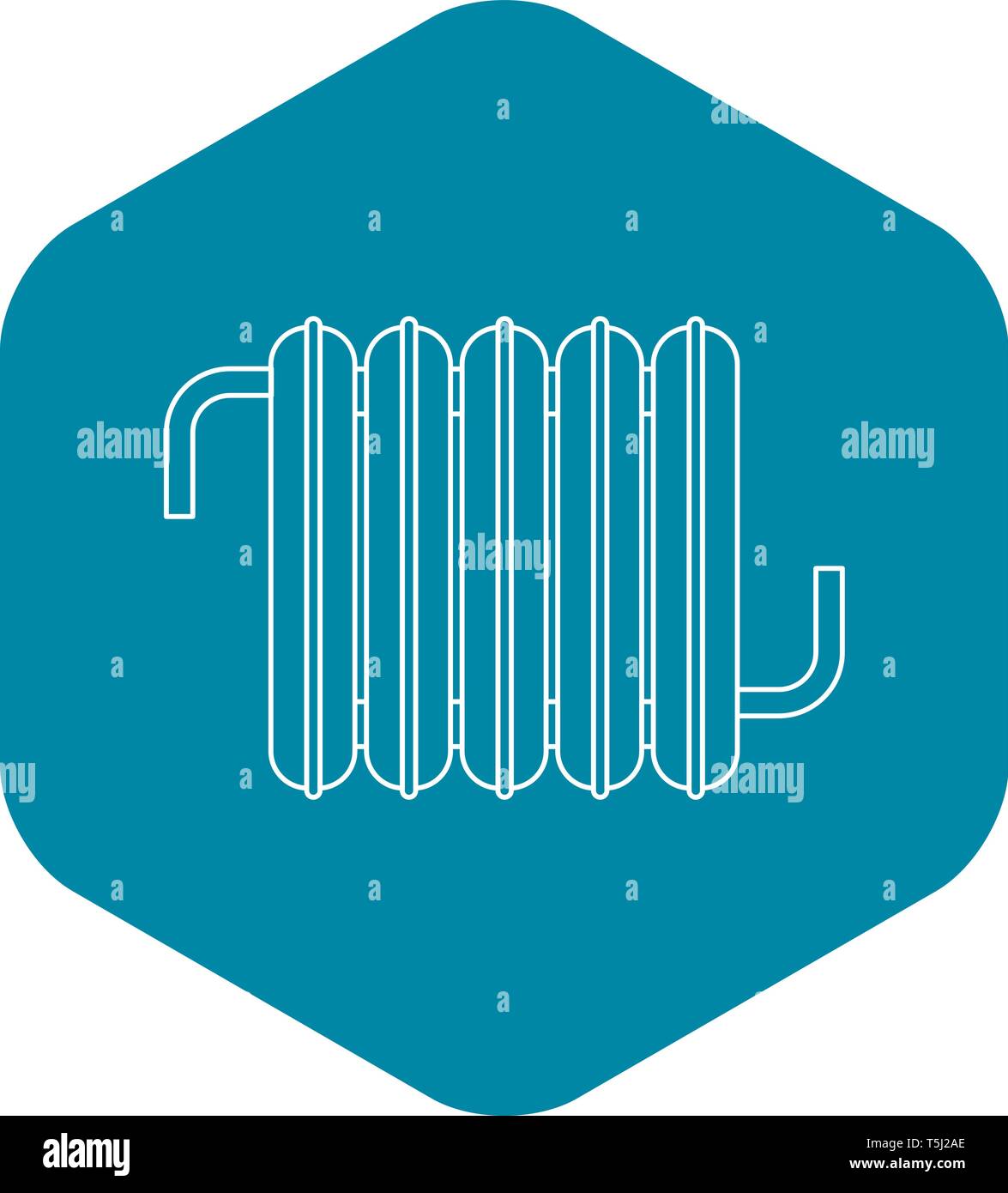 Iron central heating battery icon, outline style Stock Vector Image ...