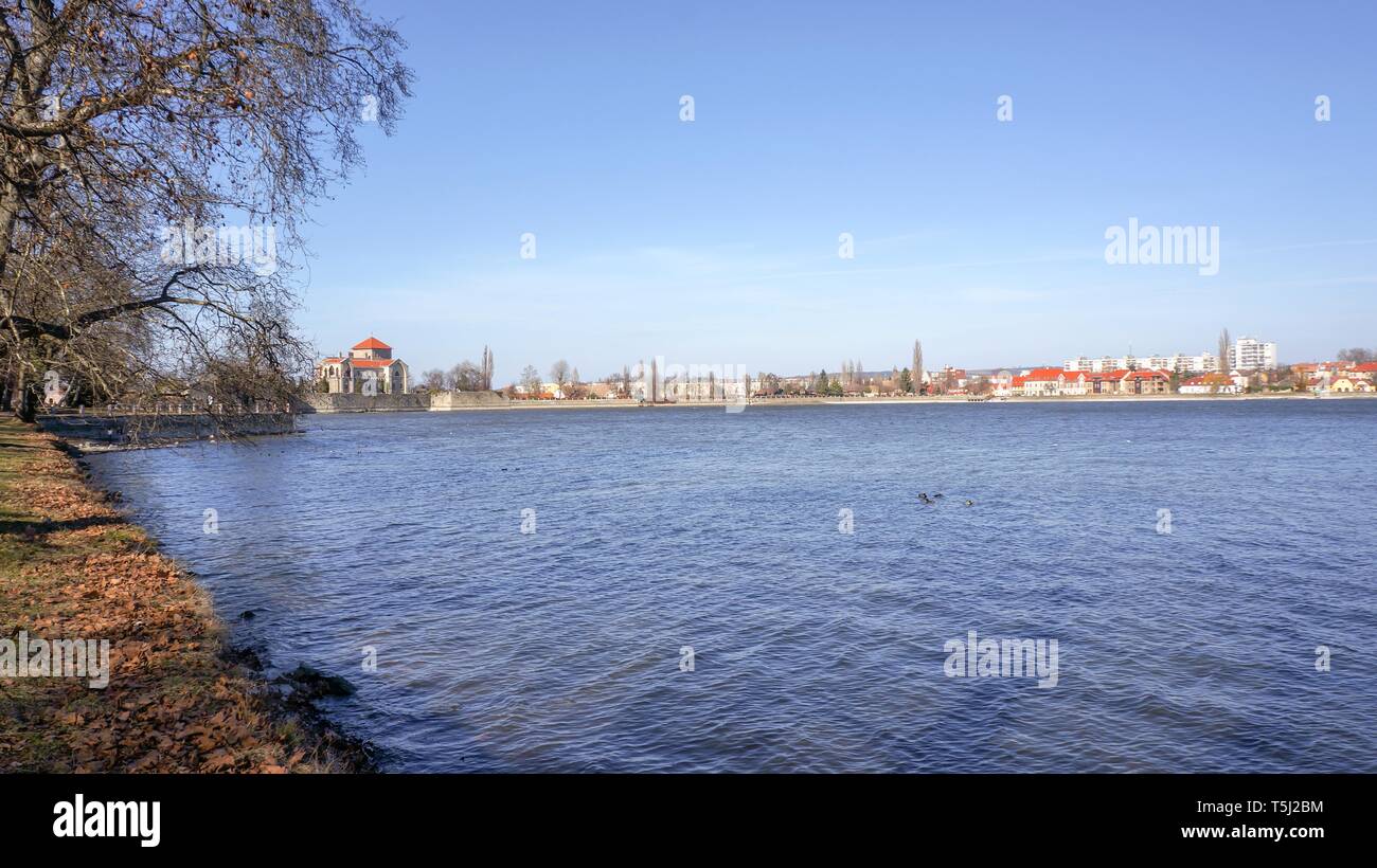 Tata,Hungary 04 03 2017 Castle in Tata, begins the tourist season Stock ...