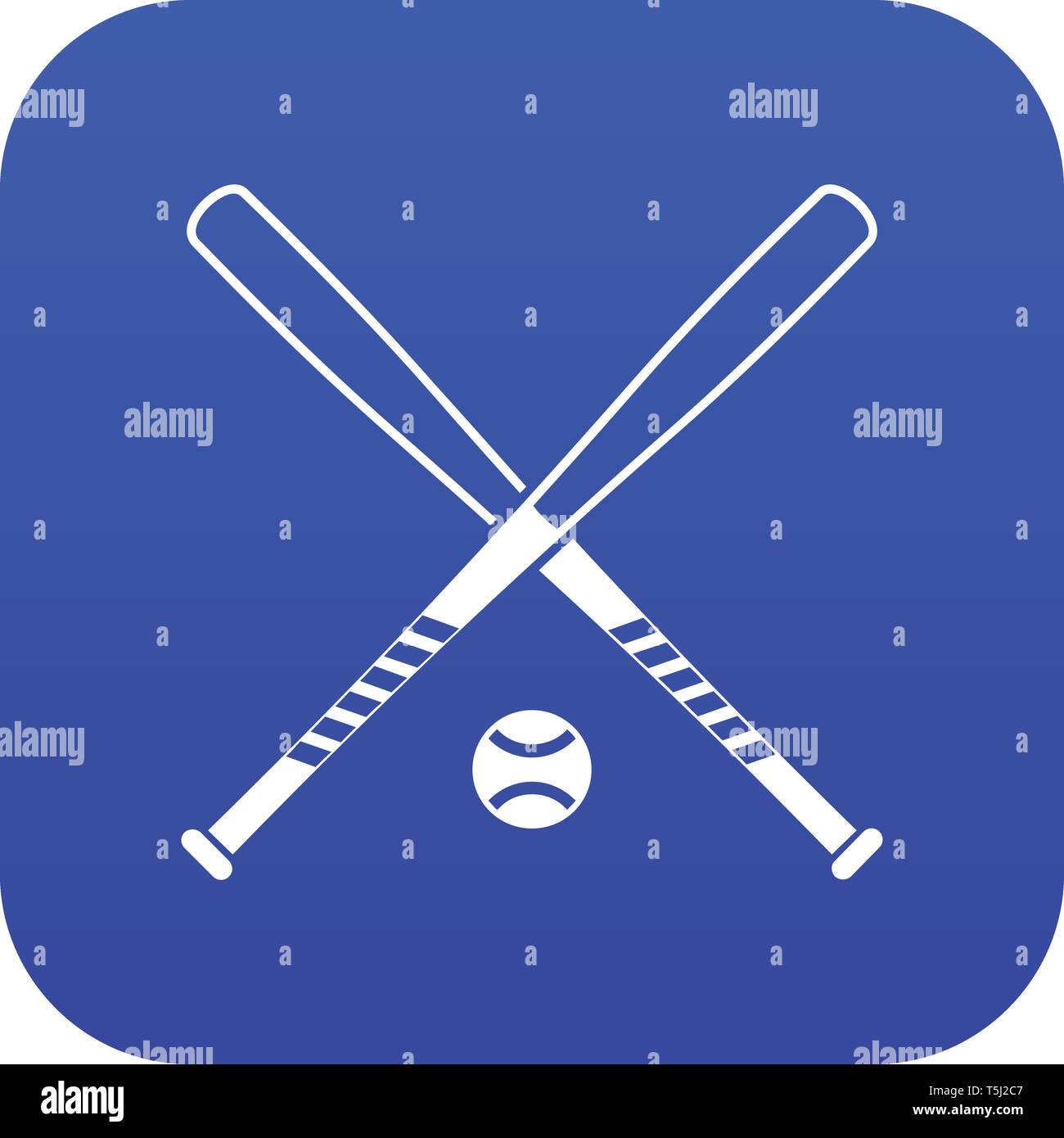 Crossed baseball bats and ball icon digital blue Stock Vector Image ...