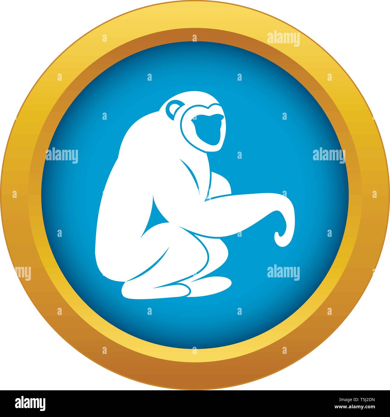 Monkey sitting icon blue vector isolated Stock Vector Image & Art - Alamy