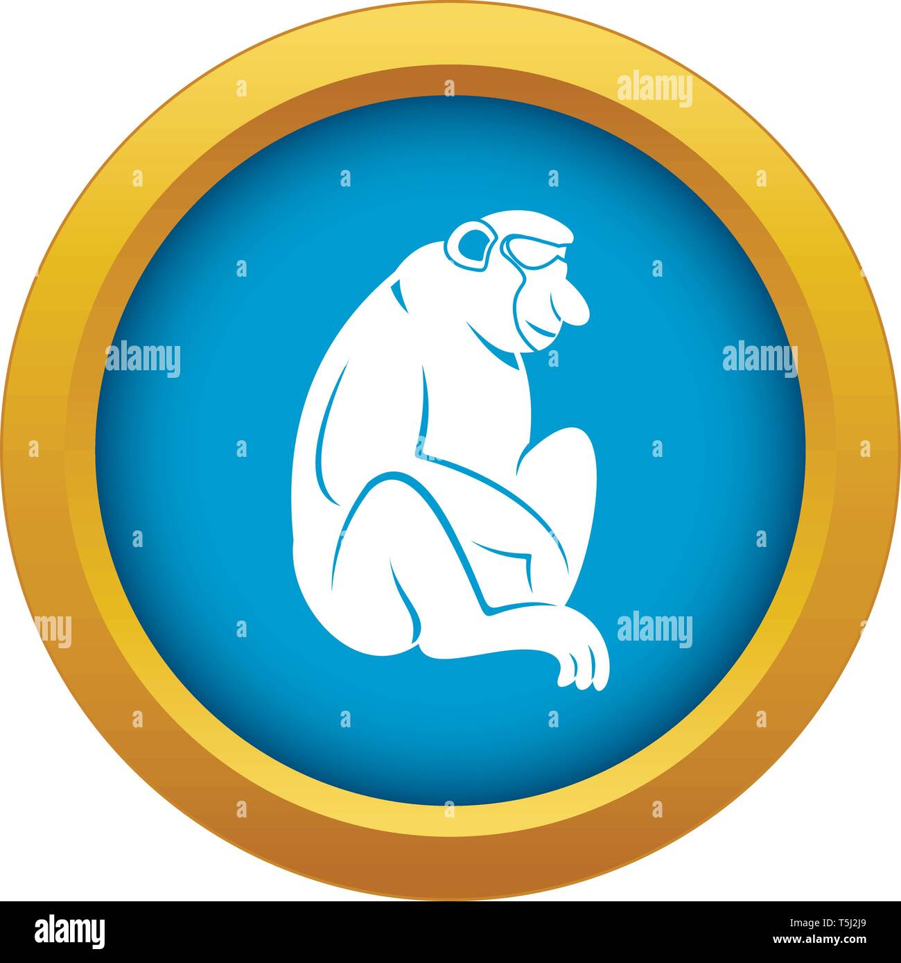 Orangutan icon blue vector isolated Stock Vector Image & Art - Alamy