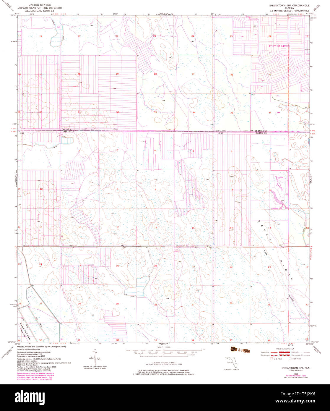 Indiantown florida map hi-res stock photography and images - Alamy
