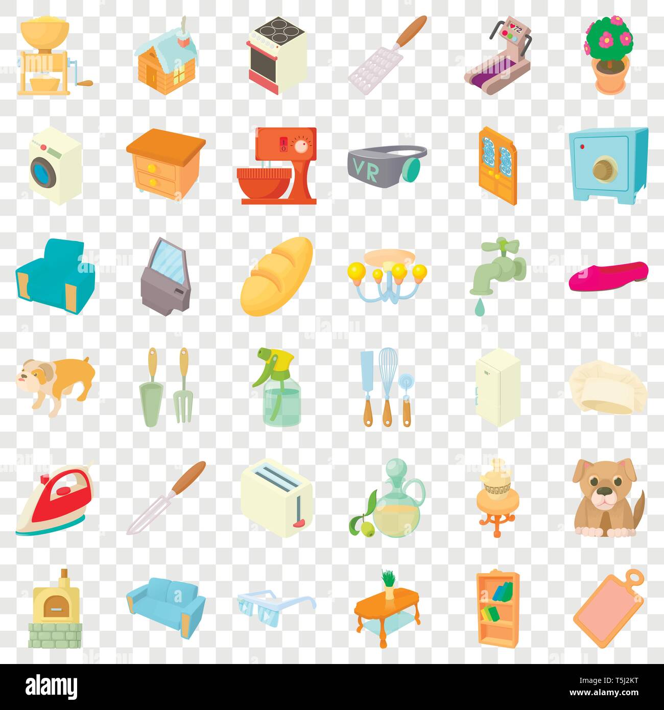 Cozy house icons set, cartoon style Stock Vector Image & Art - Alamy