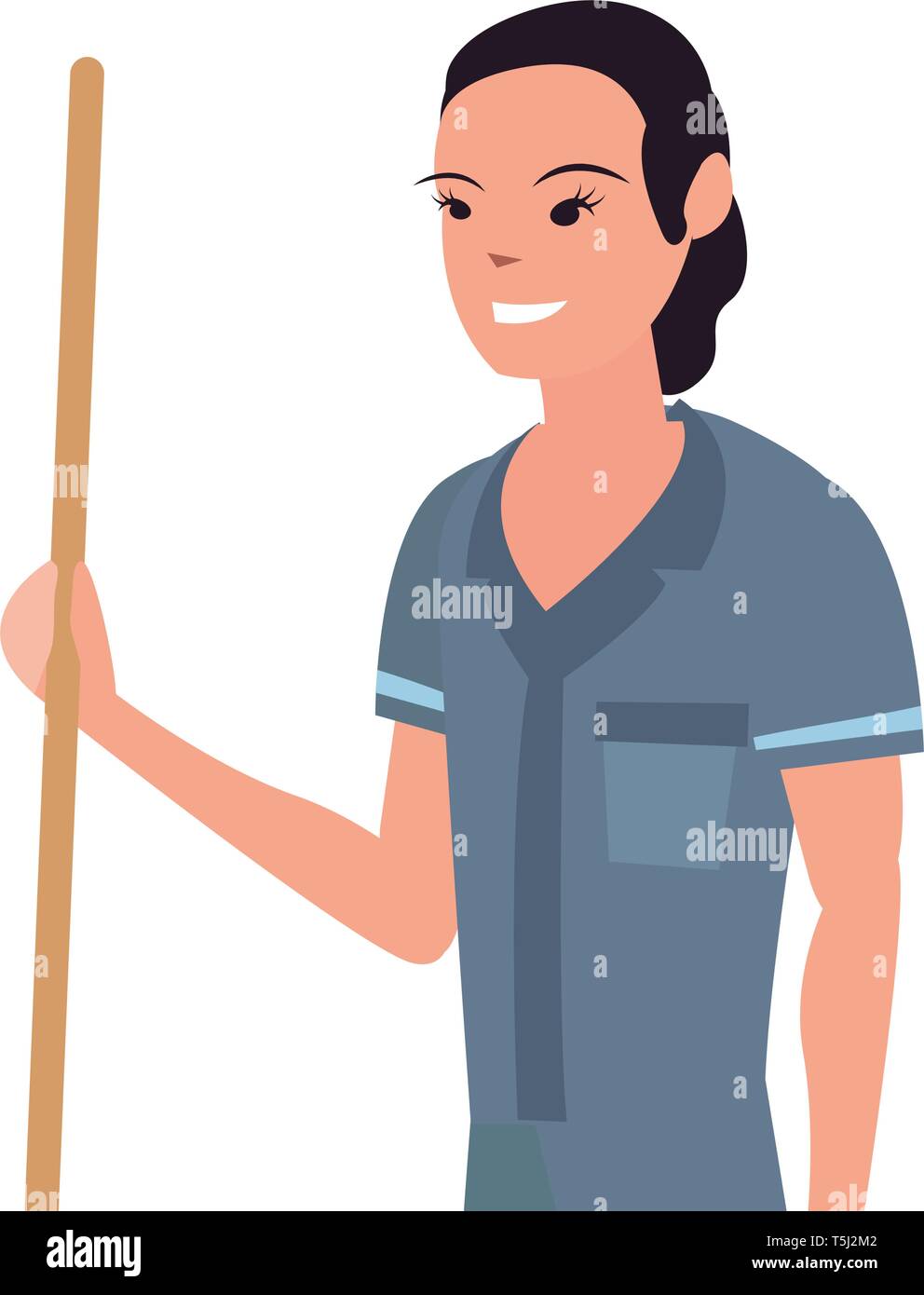 Female street sweeper Stock Vector Images - Alamy