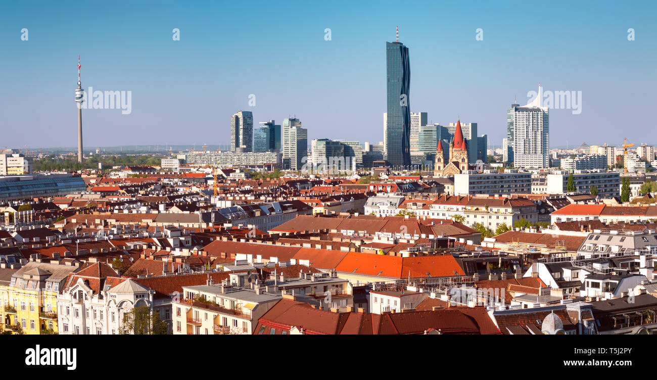 Aerial view to Vienna in Austria Stock Photo - Alamy
