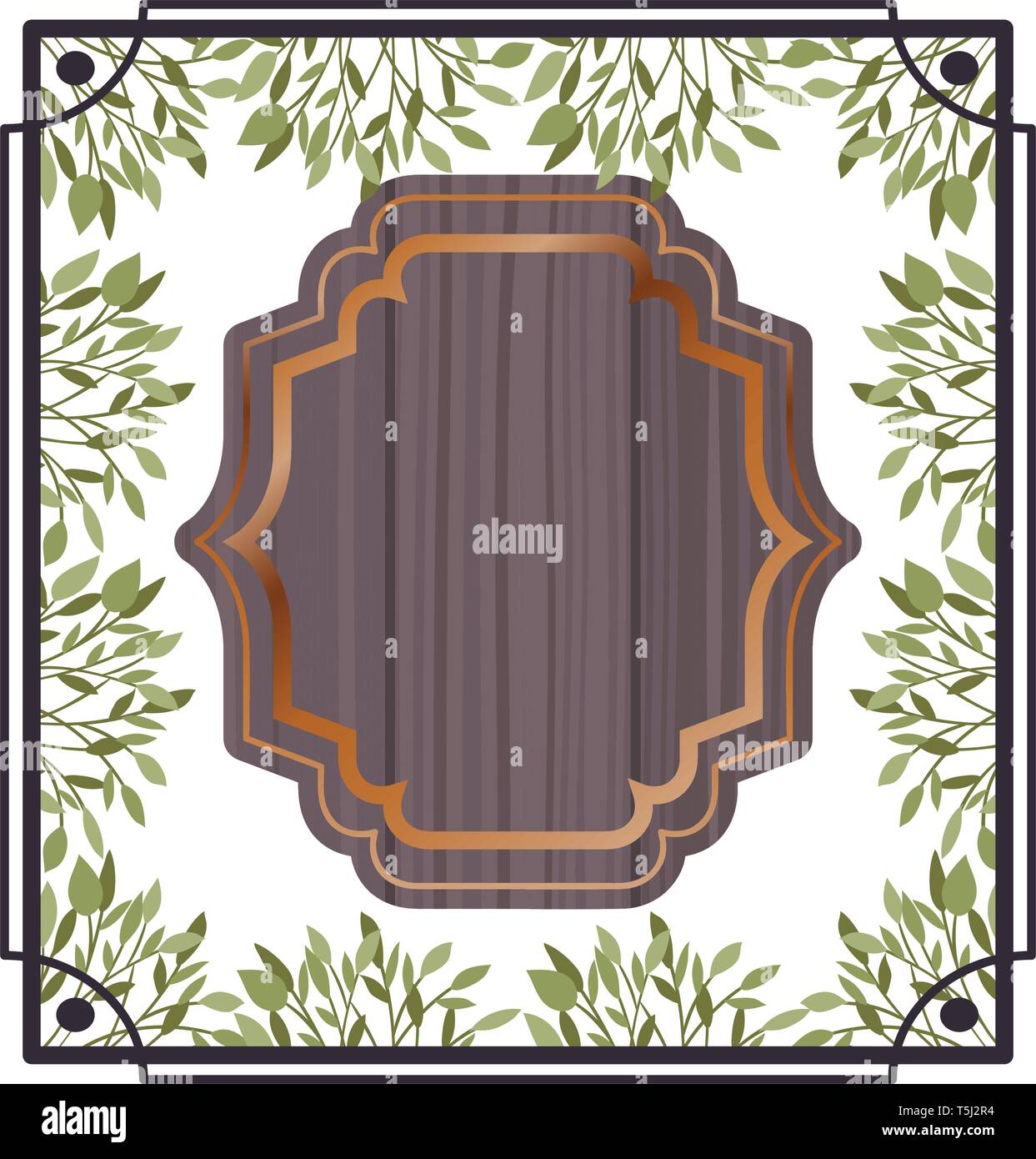 frame with foliage isolated icon Stock Vector Image & Art - Alamy