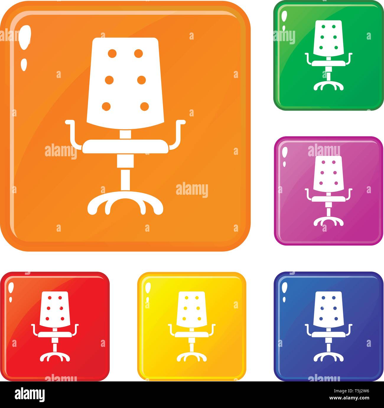 Office chair icons set vector color Stock Vector Image & Art - Alamy