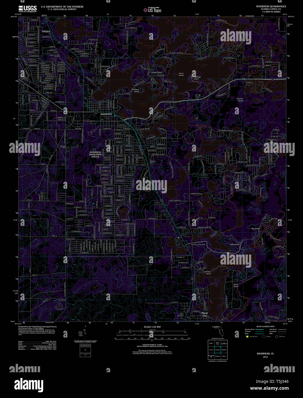 Inverness florida map hi-res stock photography and images - Alamy