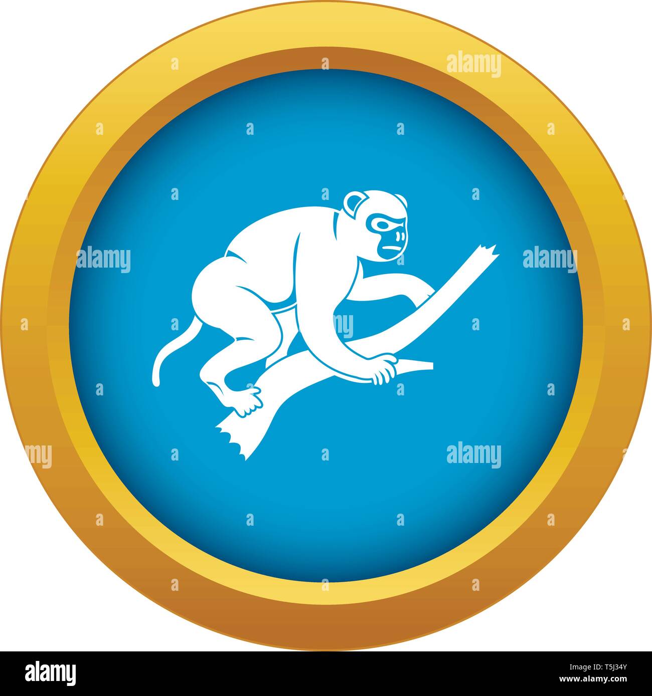 Monkey is climbing up on a tree icon blue vector isolated Stock Vector ...