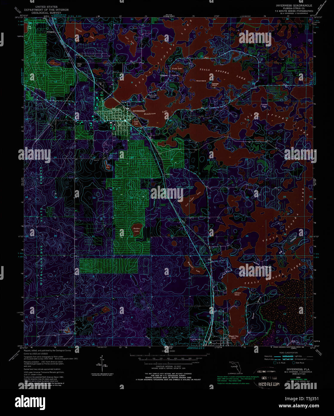 Inverness florida map hi-res stock photography and images - Alamy