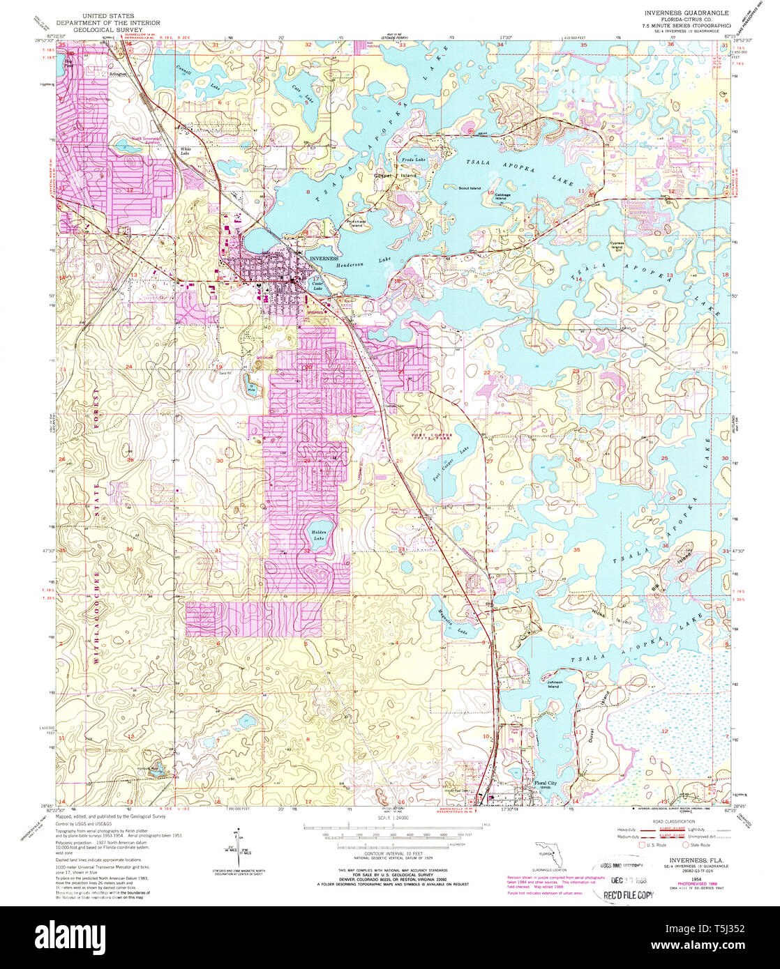 Inverness florida map hi-res stock photography and images - Alamy