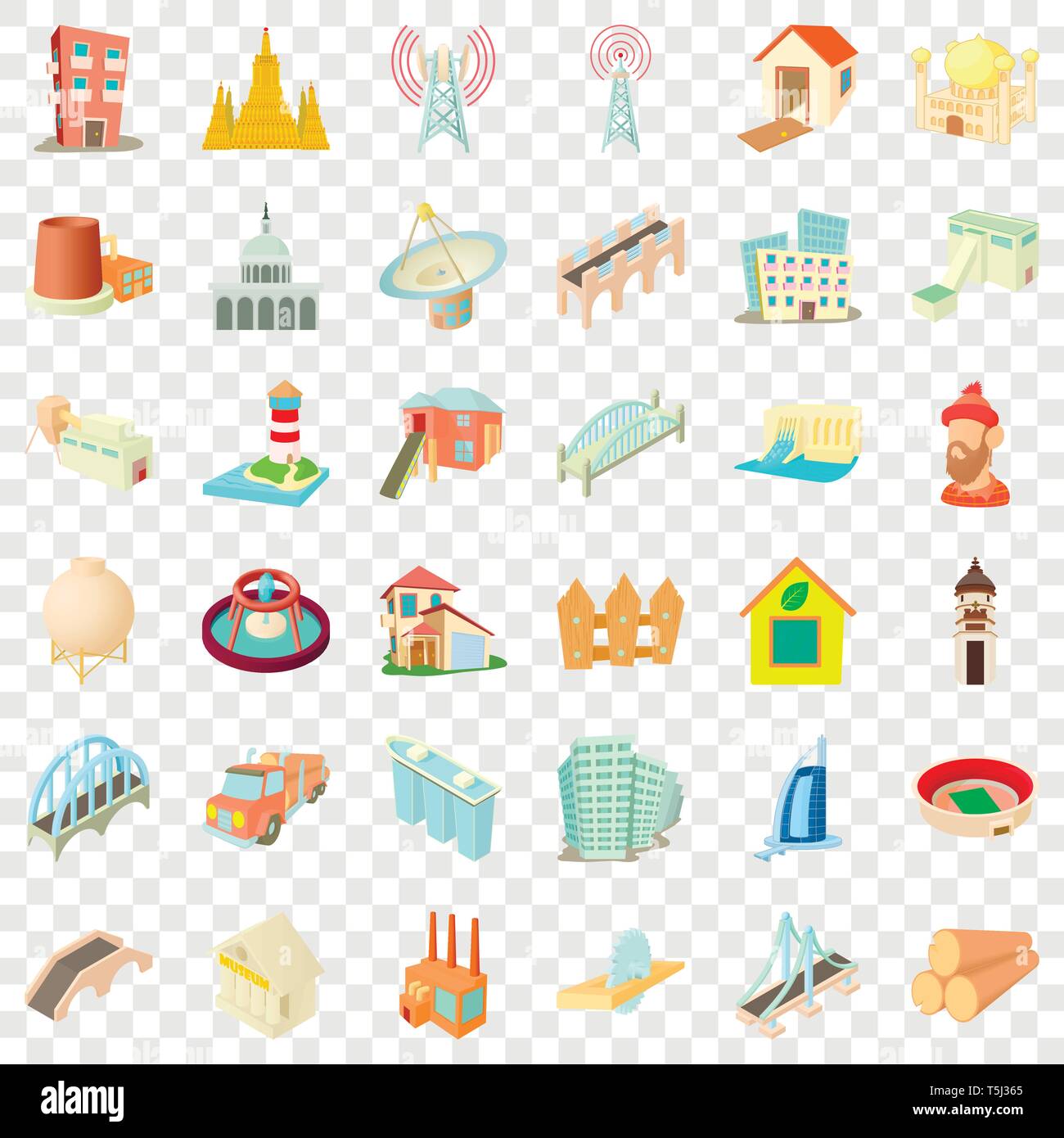 City construction icons set, cartoon style Stock Vector Image & Art - Alamy