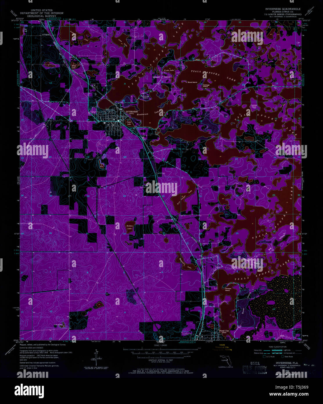 Inverness florida map hi-res stock photography and images - Alamy