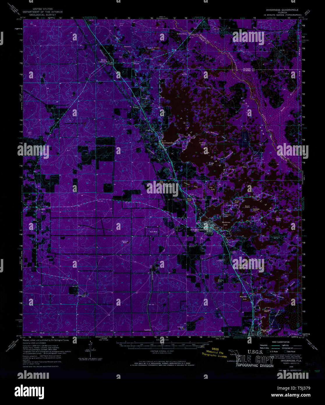 Inverness florida map hi-res stock photography and images - Alamy