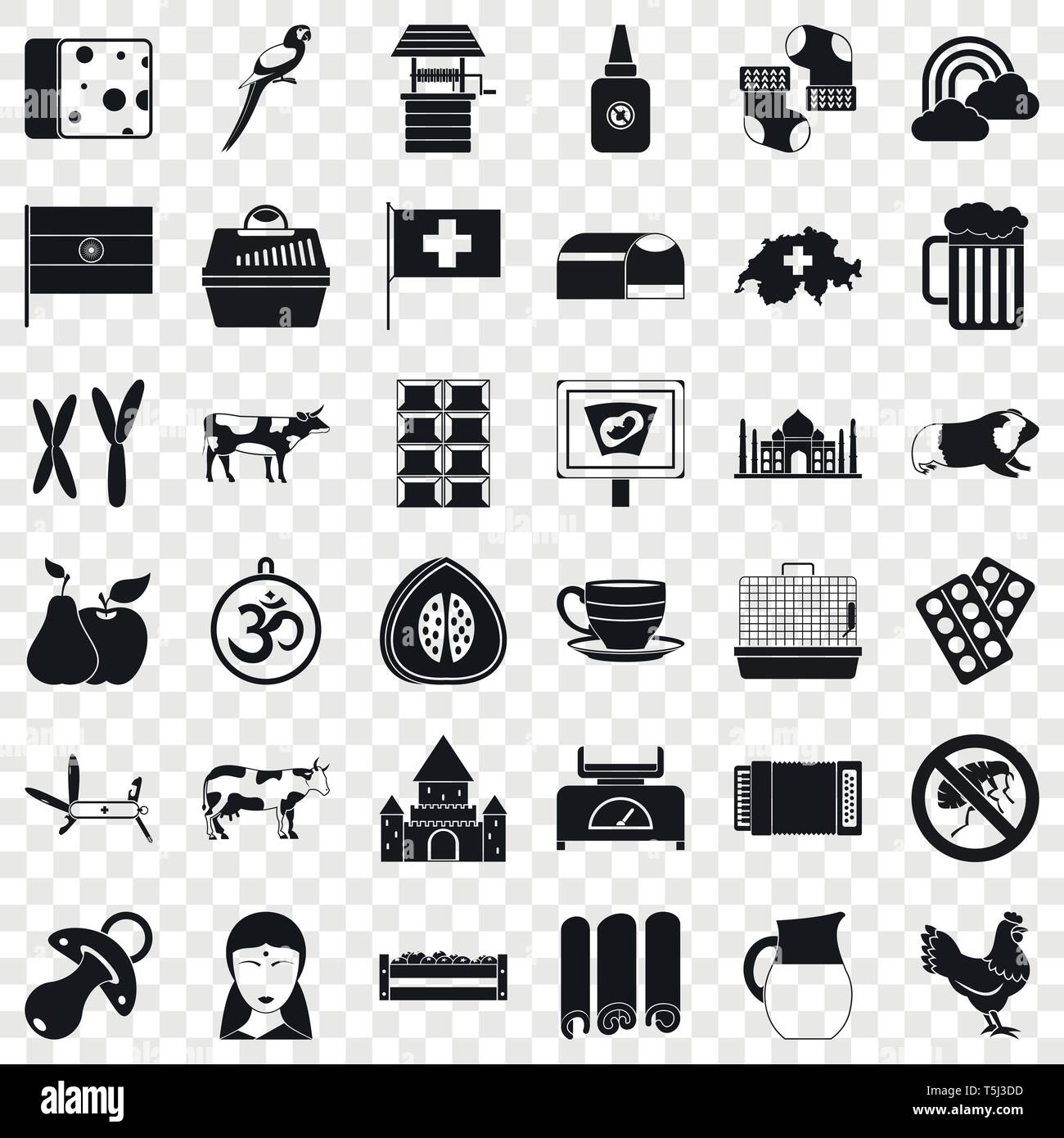 Milk cow icons set, simple style Stock Vector Image & Art - Alamy