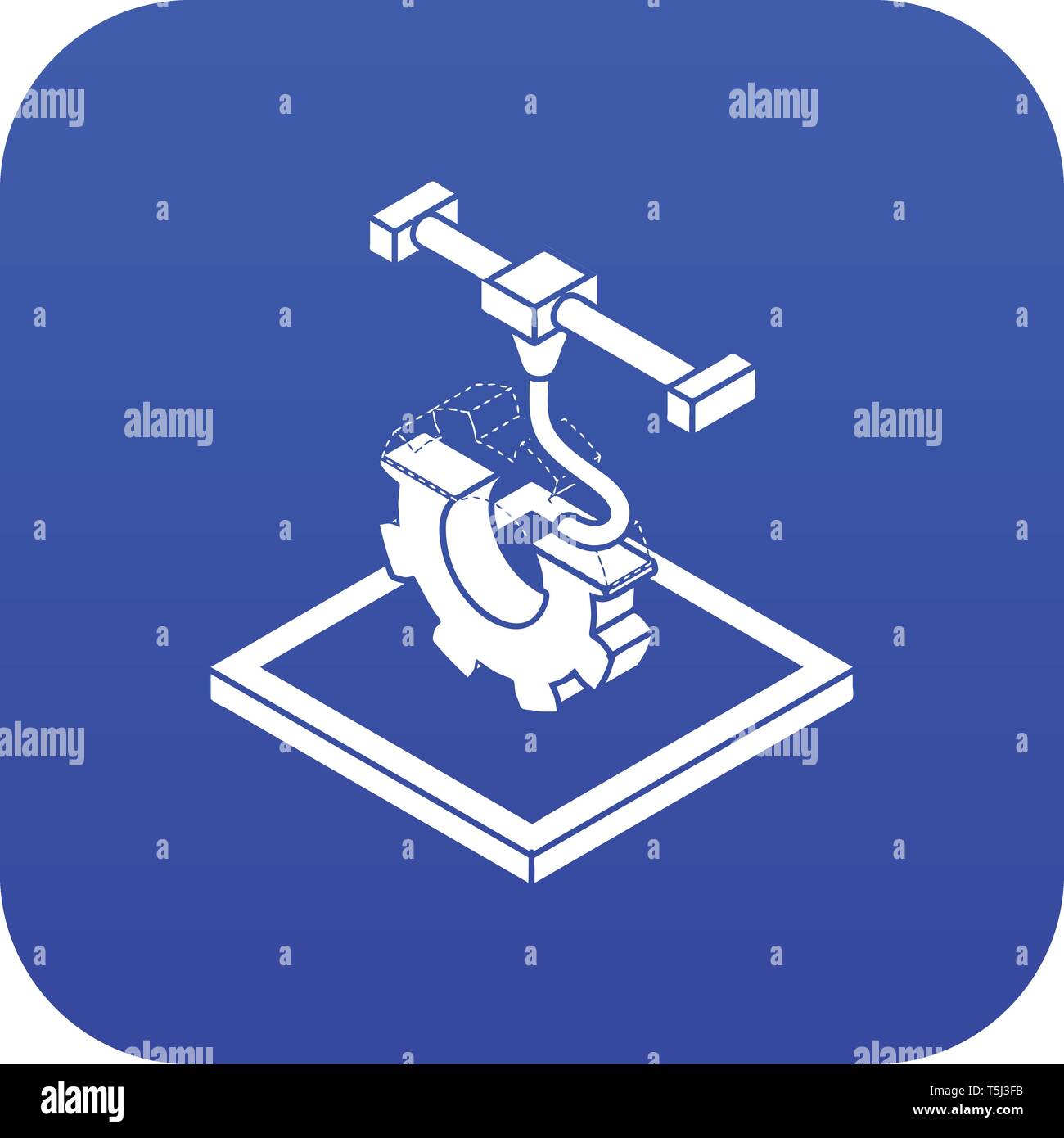 Cogwheel d printing icon blue vector Stock Vector Image & Art - Alamy
