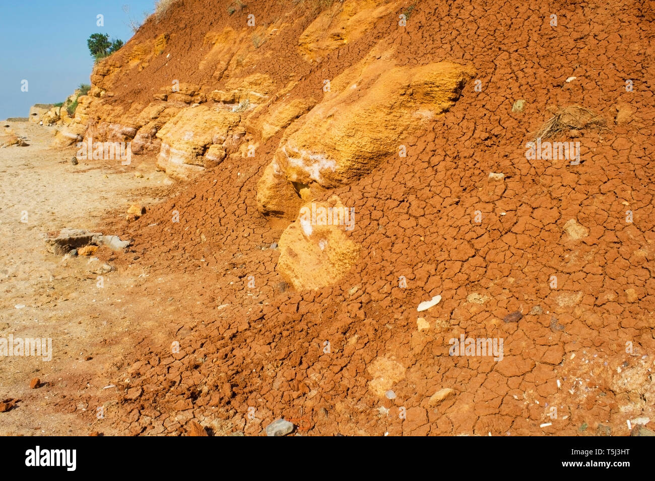 the surface texture of the slope from dry sand-clay granular soils with ...