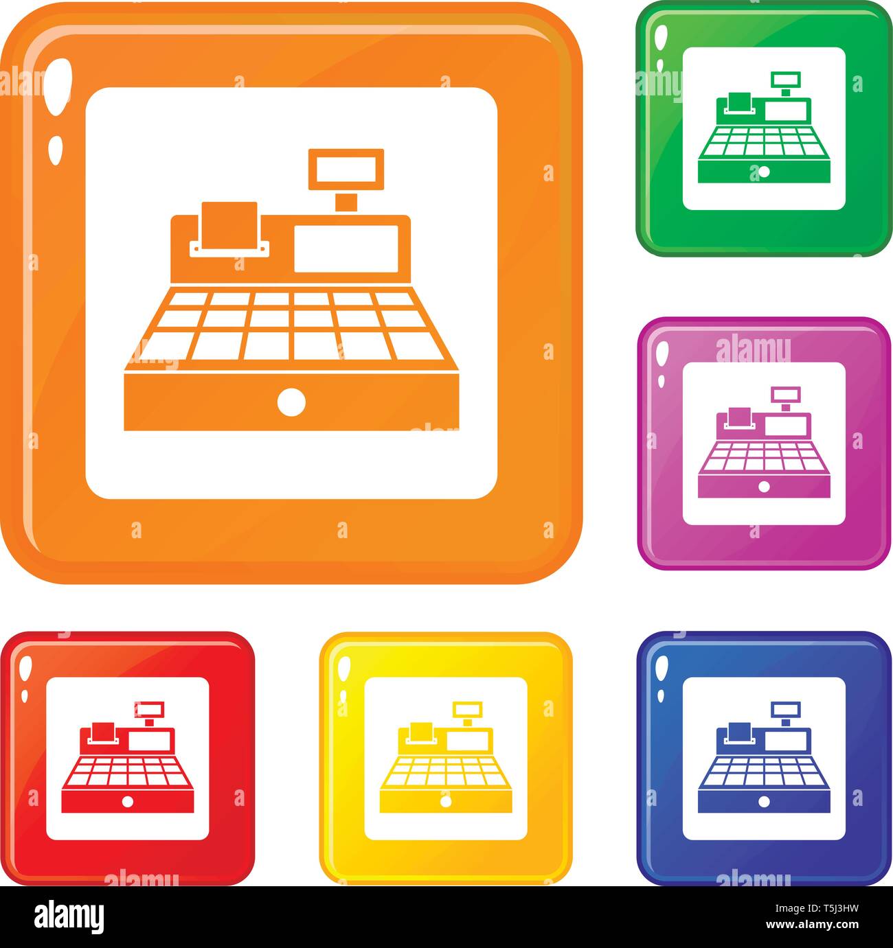 Sale cash register icons set vector color Stock Vector Image & Art - Alamy