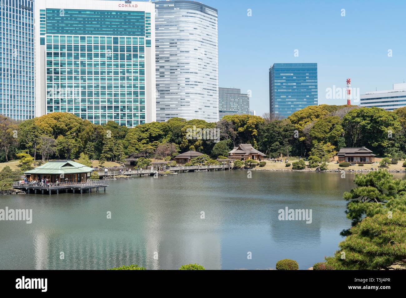 Hamarikyu gardens japanese tea hi-res stock photography and images - Alamy