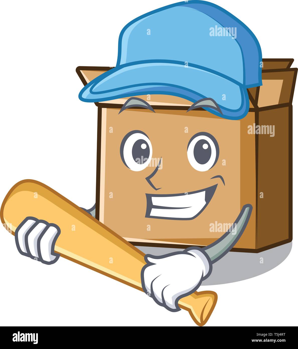 Playing baseball cardboard is placed above cartoon table Stock Vector ...