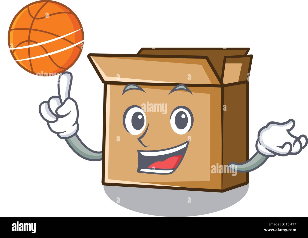 With basketball cardboard is placed above cartoon table Stock Vector ...
